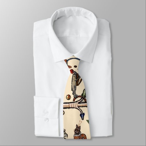 MEDIEVAL BESTIARY MAKING MUSIC Violinist Lion,Hare Neck Tie | Zazzle