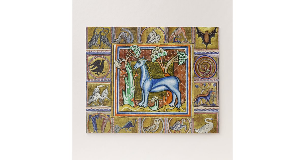MEDIEVAL BESTIARY,UNICORN,FANTASTIC ANIMALS JIGSAW PUZZLE | Zazzle