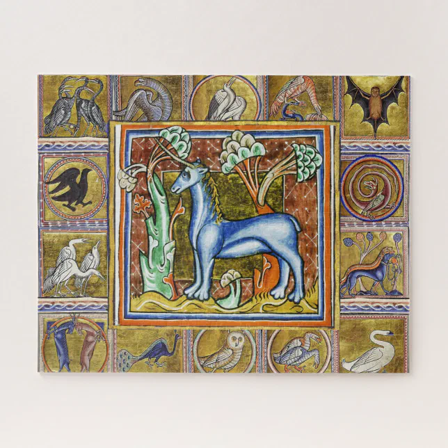 MEDIEVAL BESTIARY,UNICORN,FANTASTIC ANIMALS JIGSAW PUZZLE | Zazzle