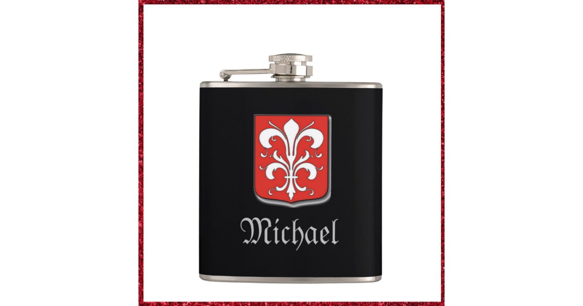 Medieval Black and Red Knight Shield Flask | Zazzle