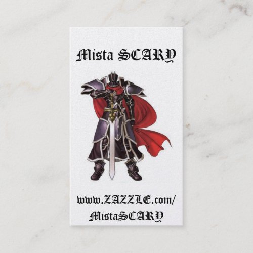 Medieval Black Knight Sword Profile Card Custom Business Card Template