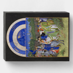 Medieval Calendar May Taurus & Gemini Wooden Box Sign | Zazzle