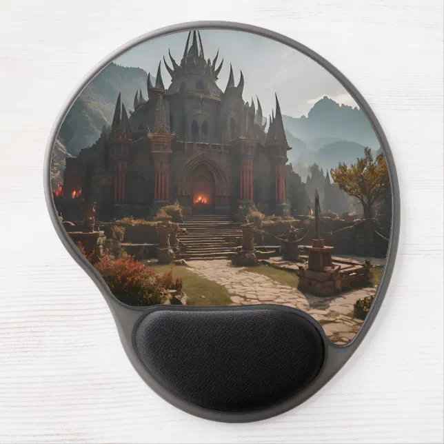 Medieval Castle Mountain Landscape Gel Mouse Pad | Zazzle