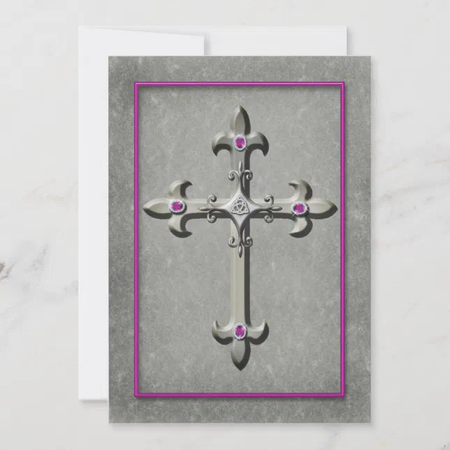 Medieval Celtic Cross Wedding Invitation | Zazzle
