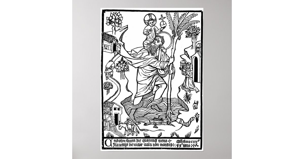 Medieval Christian Engraving Poster | Zazzle