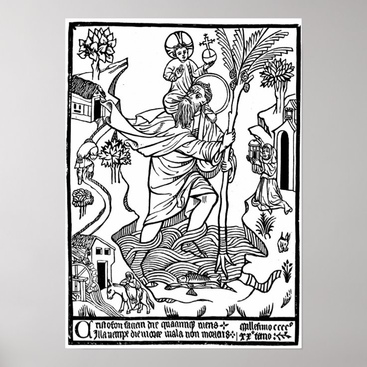 Medieval Christian Engraving Poster | Zazzle