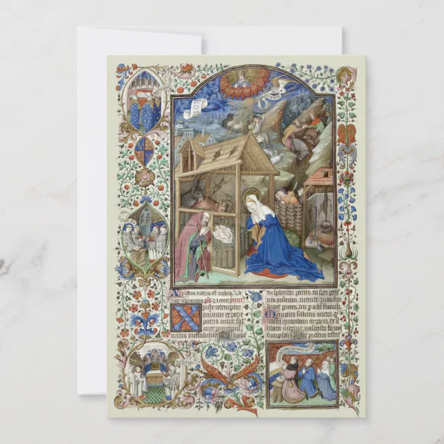 Medieval Christmas Nativity by The Bedford Master Holiday Card | Zazzle