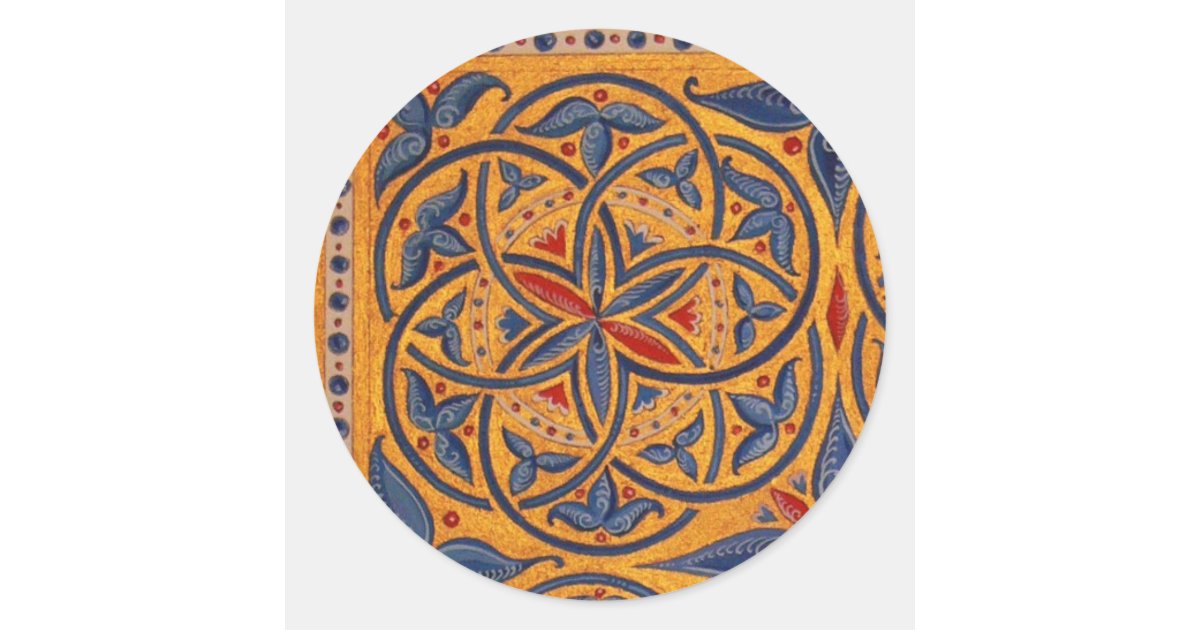 Medieval circles classic round sticker | Zazzle