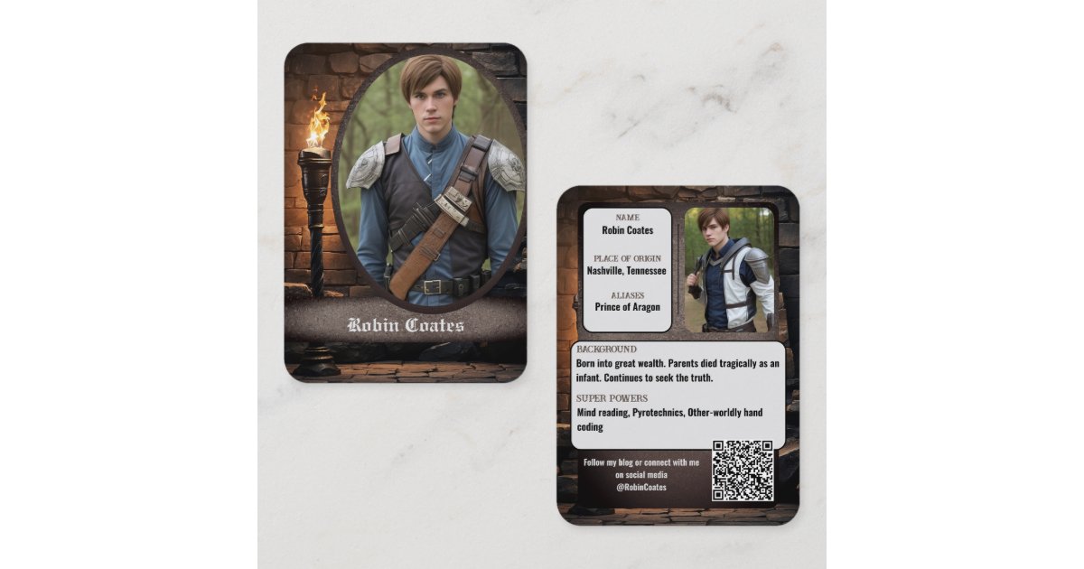 Medieval Coscard Cosplay Trading Cards | QR Code | Zazzle