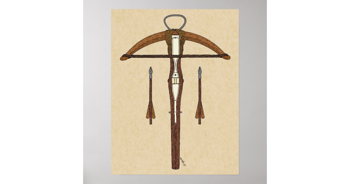 Medieval Crossbow with Bolts Poster | Zazzle