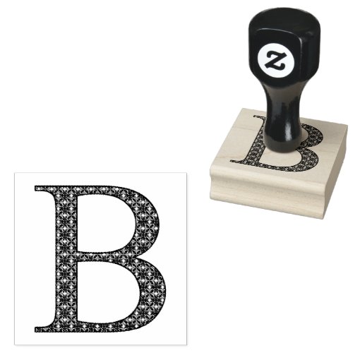 Medieval Damask Monogram Letter B Rubber Stamp | Zazzle