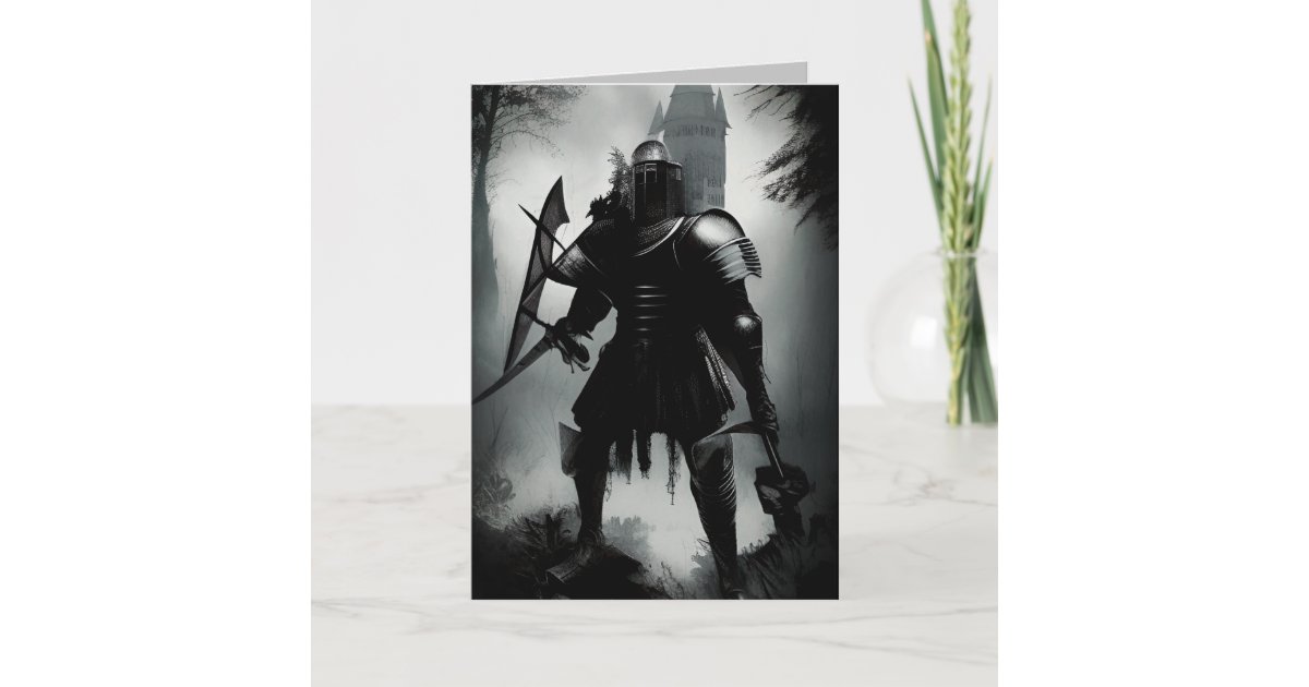 Medieval Dark Knight Card | Zazzle