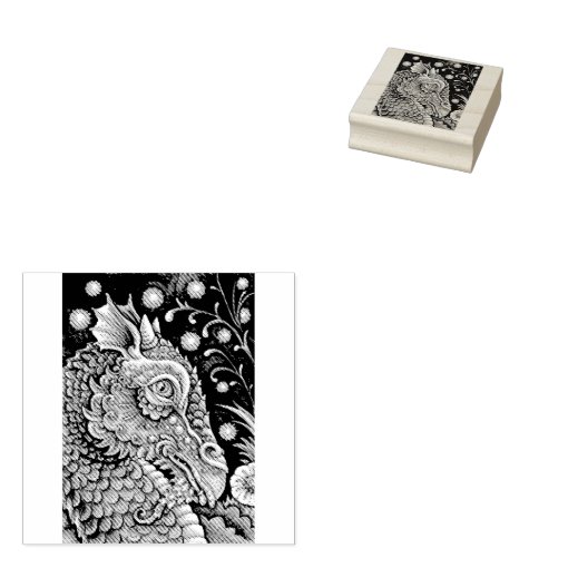 MEDIEVAL DRAGON FANTASY RUBBER STAMP | Zazzle