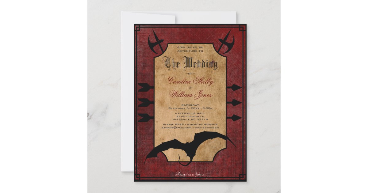 Medieval Fantasy Dragon Wedding Invitation | Zazzle