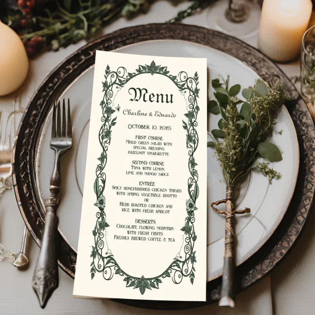 Medieval Fantasy Wedding Feast Menu | Zazzle