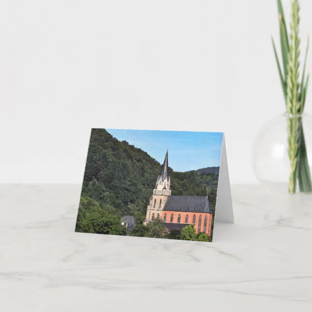 Medieval German Church in mountains Card | Zazzle