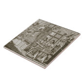 Medieval German printing press (engraving) Tile | Zazzle