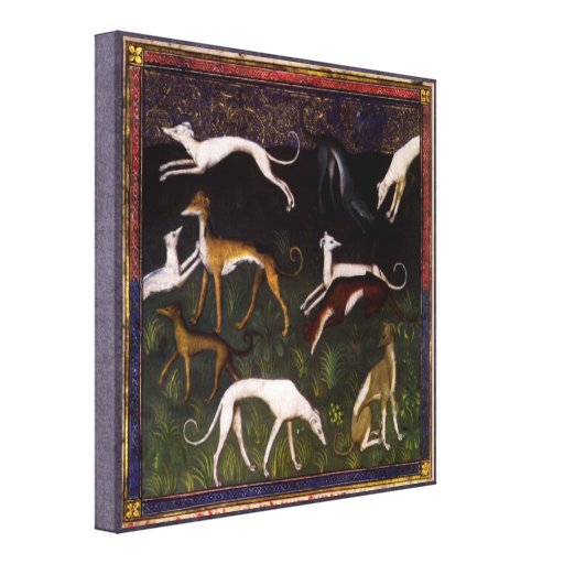Medieval Greyhounds in the Forest Canvas Print | Zazzle