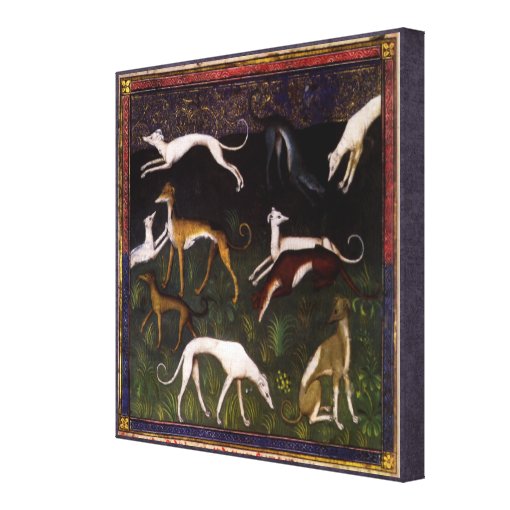 Medieval Greyhounds in the Forest Canvas Print | Zazzle