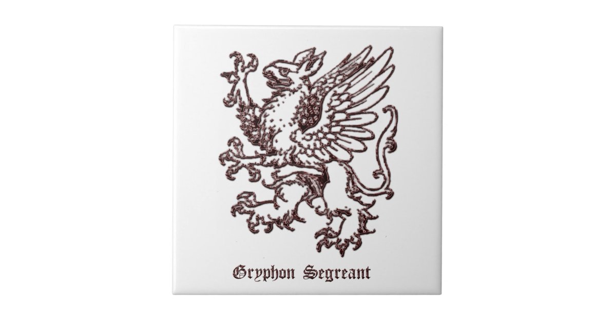 Medieval Heraldry Gryphon segreant Ceramic Tile | Zazzle