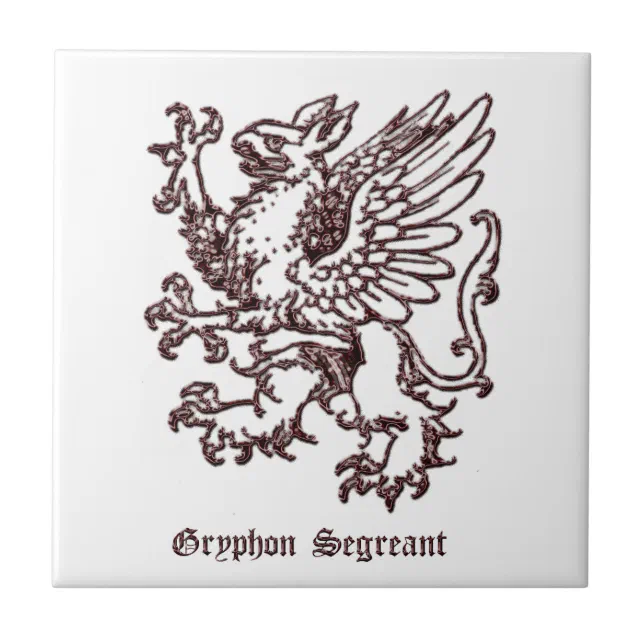 Medieval Heraldry Gryphon segreant Ceramic Tile | Zazzle