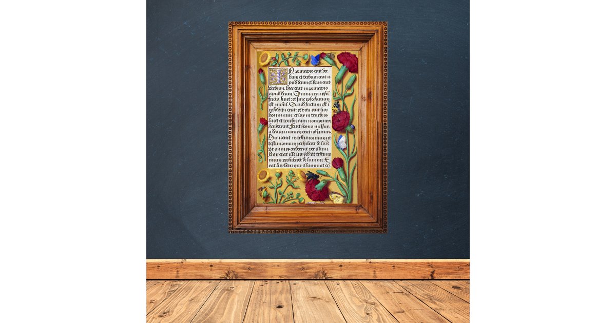 Medieval Illuminated Manuscript Gospel St John Poster | Zazzle