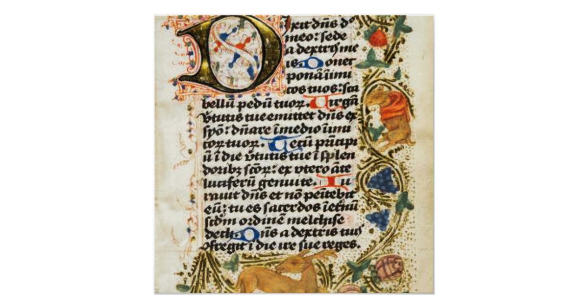 Medieval Illuminated Manuscript Poster | Zazzle
