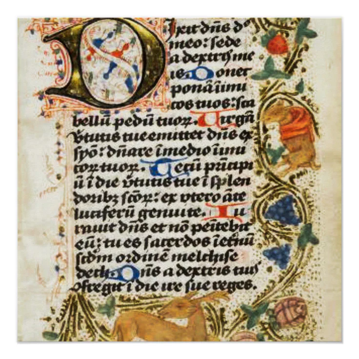 Medieval Illuminated Manuscript Poster | Zazzle