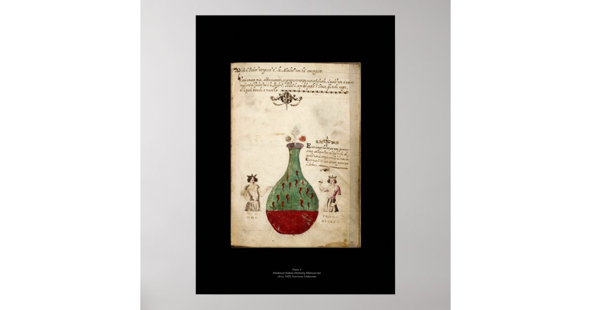 Medieval Italian Alchemy Poster Plate 1 | Zazzle