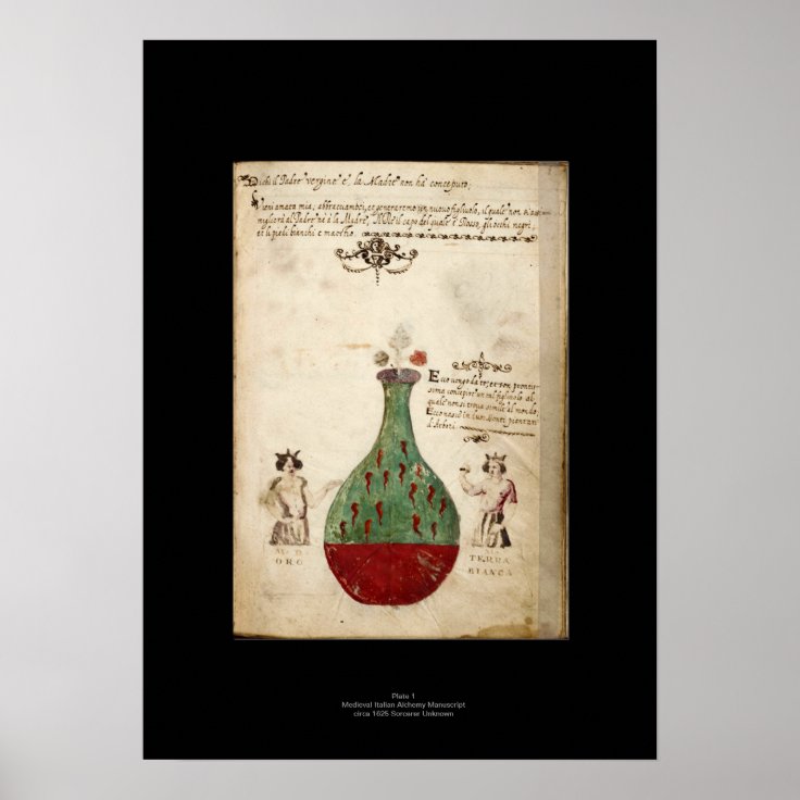 Medieval Italian Alchemy Poster Plate 1 | Zazzle
