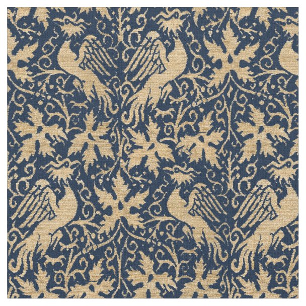 Medieval Italian Dragons & Leopards Pattern Fabric | Zazzle