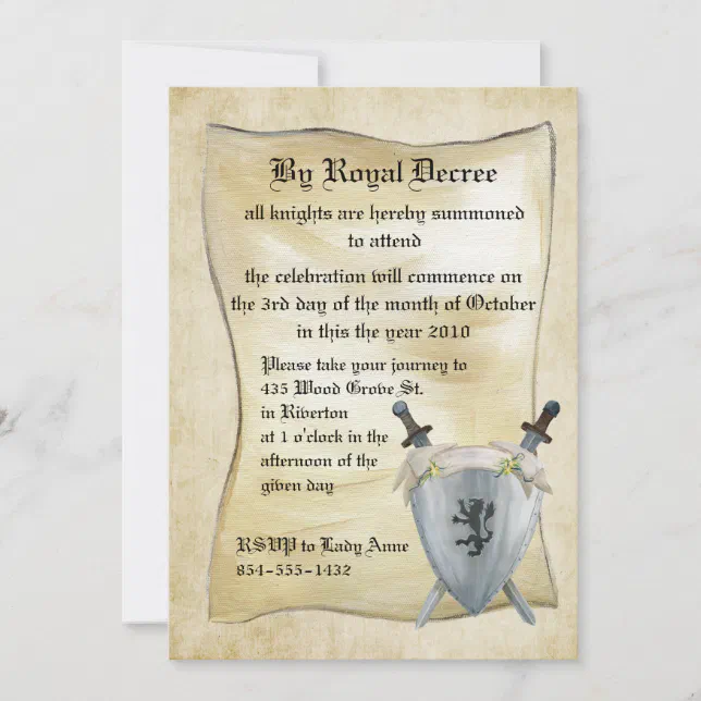 Medieval Knight Birthday Invitation | Zazzle