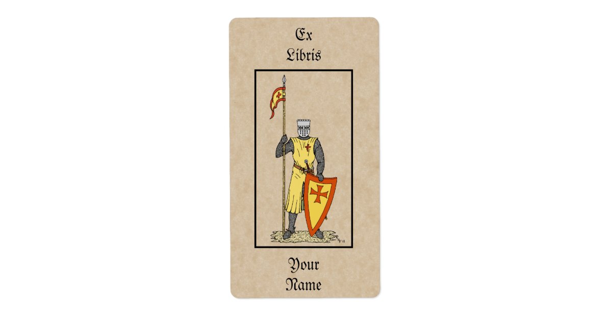 Medieval Knight Early 13th Century Bookplate | Zazzle