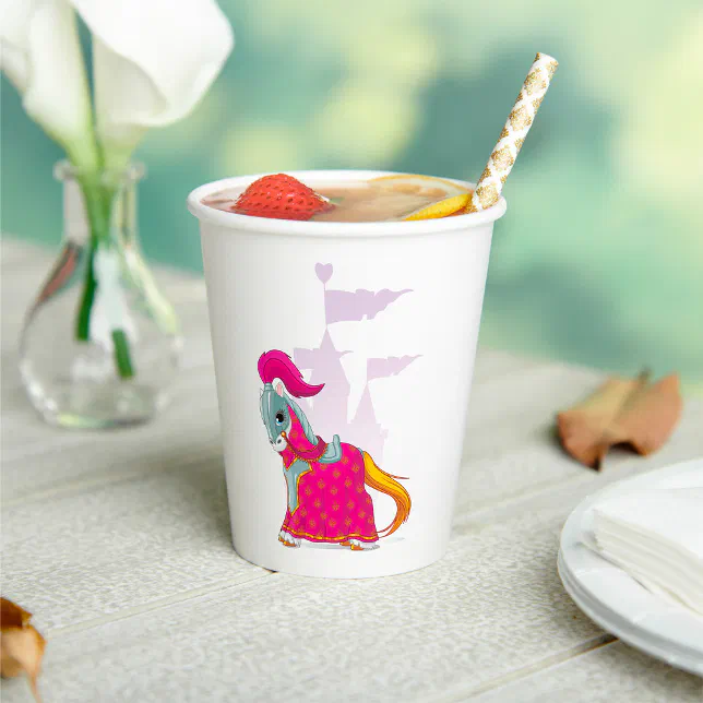 Medieval Knight Horse in Armor Fantasy Paper Cups | Zazzle