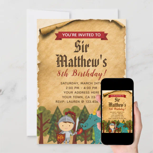 Medieval Knight Invitation | Zazzle
