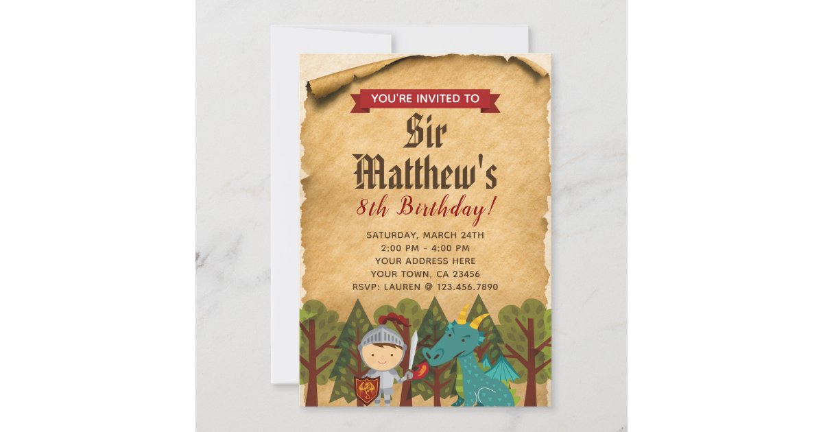 Medieval Knight Invitation | Zazzle