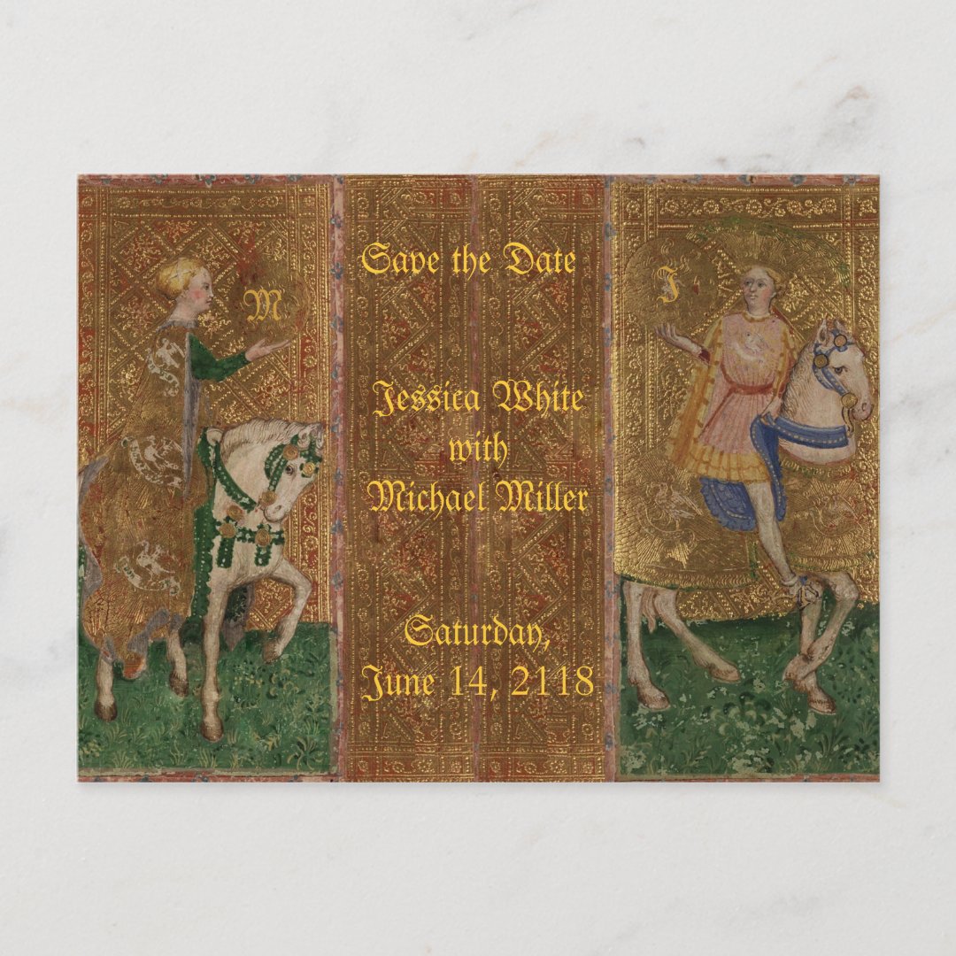 Medieval Knight Renaissance Historical Fantasy Announcement Postcard ...