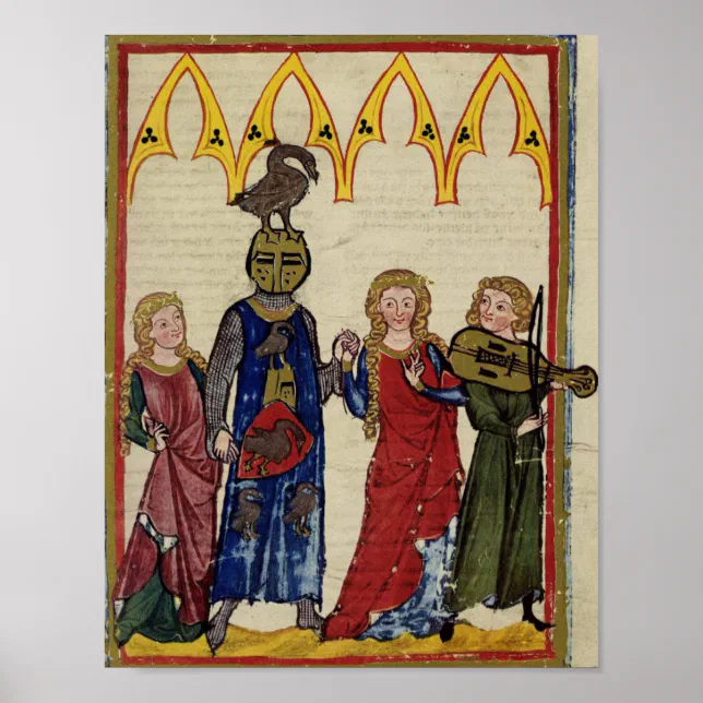 Medieval Knight With Goose On His Head Poster | Zazzle