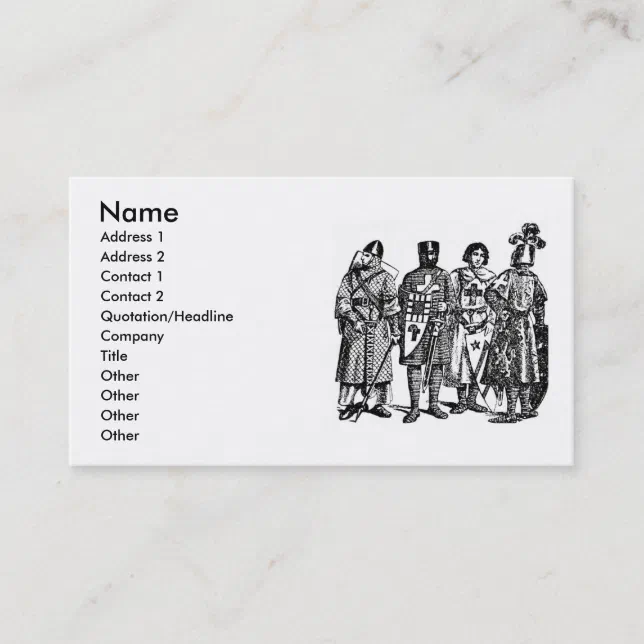 Medieval Knights Business Card | Zazzle