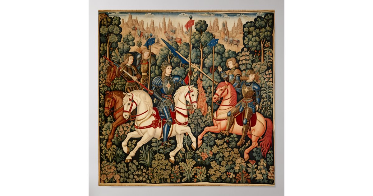 Medieval Knights Jousting Poster | Zazzle