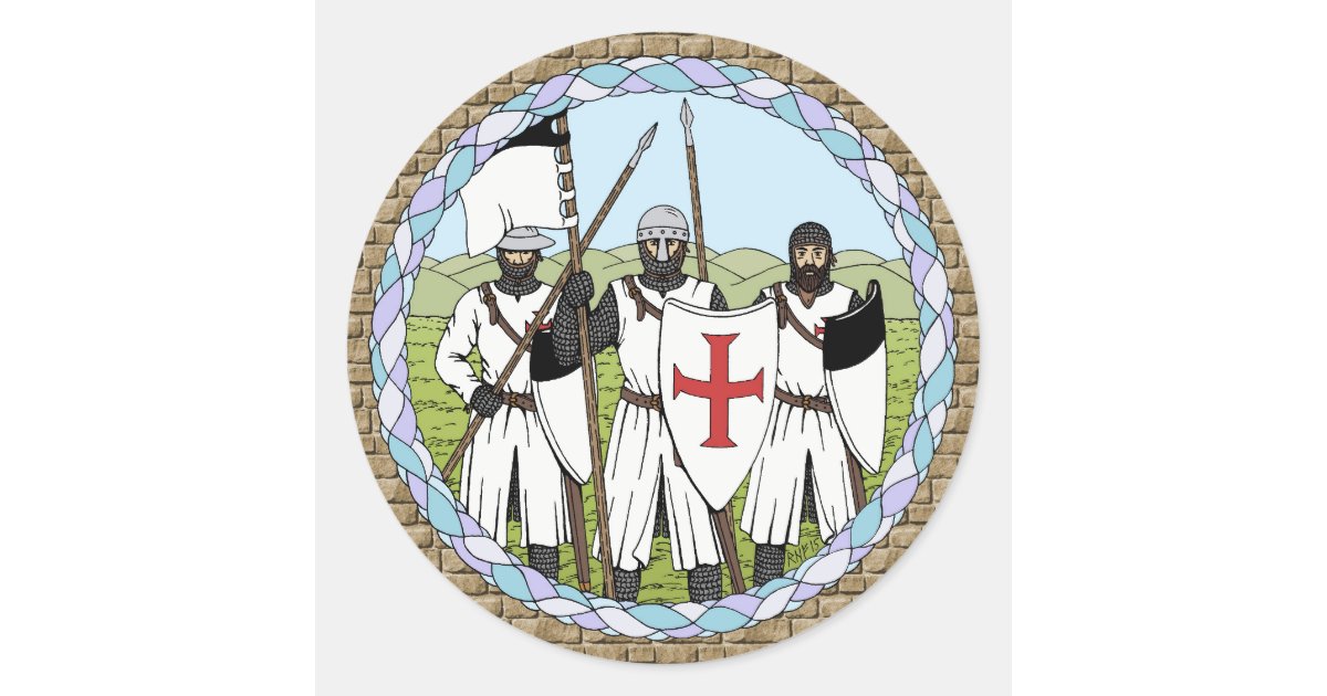 Medieval Knights Templar Classic Round Sticker | Zazzle