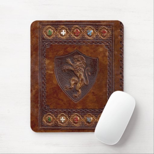 Medieval Leather Book Cover Mouse Pad | Zazzle