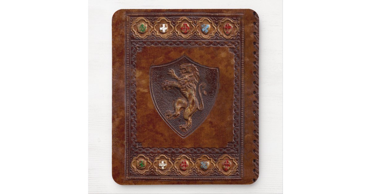Medieval Leather Book Cover Mouse Pad | Zazzle