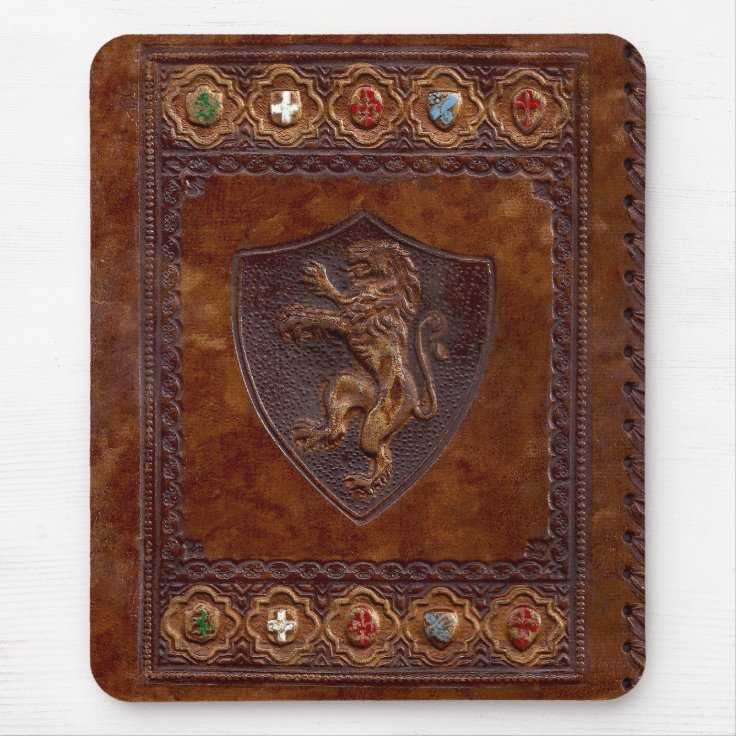Medieval Leather Book Cover Mouse Pad | Zazzle