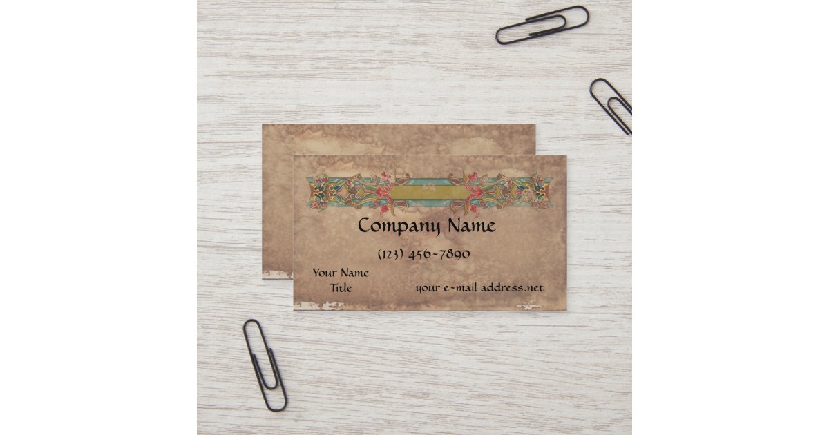 Medieval Manuscript Banner Business Card | Zazzle