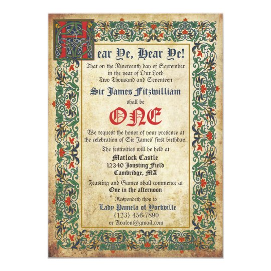 Medieval Manuscript Birthday Invitation | Zazzle.com