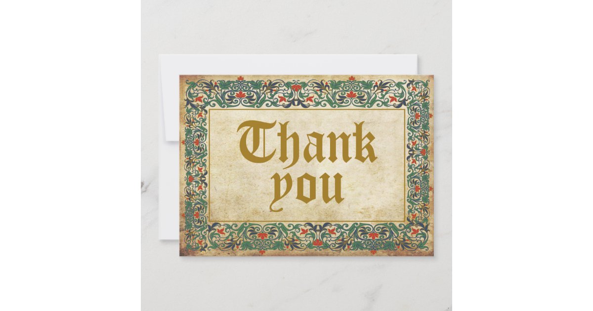 Medieval Manuscript Goth Thank You | Zazzle.com