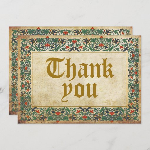 Medieval Manuscript Goth Thank You | Zazzle