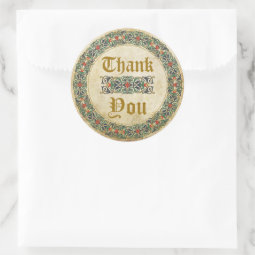 Medieval Manuscript Goth Thank You Label | Zazzle