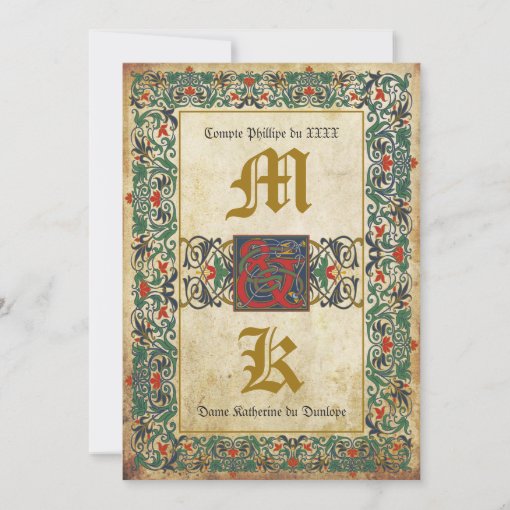 Medieval Manuscript Wedding Invitation Card | Zazzle